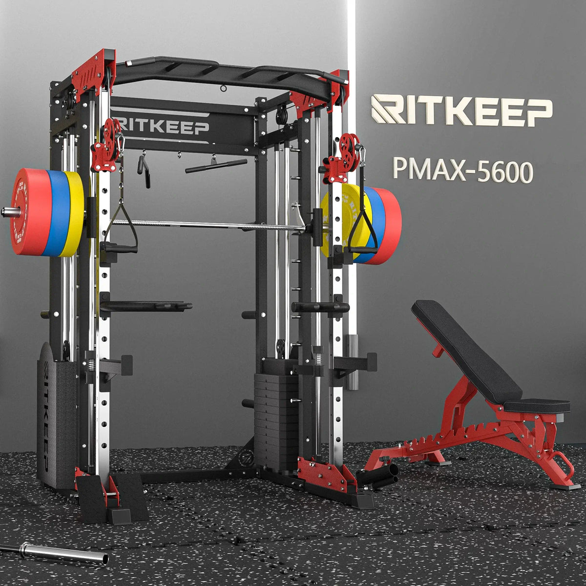 PMAX 5600 Home Gym Smith Machine | 326LB Weight Stack | RitKeep Fitness ...