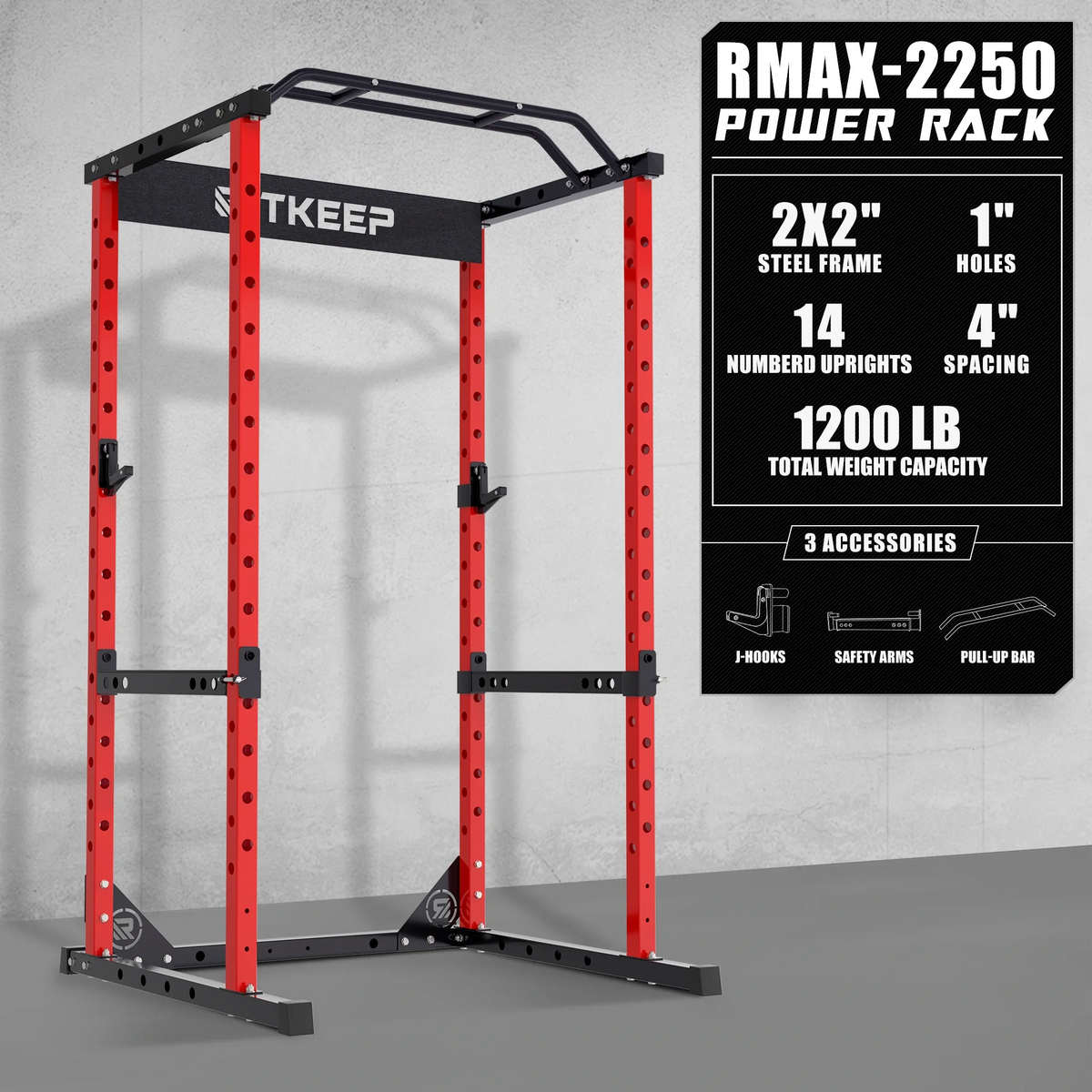 RMAX 2250 Squat Power Rack with 1200lb Capacity Home Gym | RitKeep ...